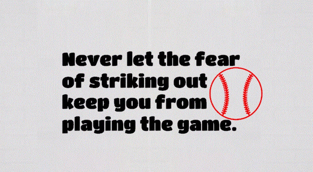 Never Let the Fear of Striking Out Baseball Wall Decal - Etsy