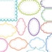 Multiple Stitched Frames Clipart, 12 Digital Labels. Digital 6" Tags ...