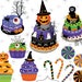 Halloween Sweets. Cakes, Candy, Cupcakes Clip Art. Digital Halloween ...