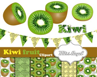 Kiwi Boutique Wrapping Paper Kiwi and Fruit Salad Birthday Party Paper ...