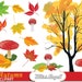 Fall Autumn Clipart, Digital Thanksgiving: Printable Leaves, Tree ...