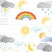 Weather CLIPART. Digital Weather Illustrations. Printable Rainbow ...