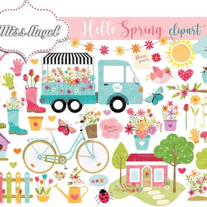 Spring Clipart Digital Set. Flowers Clipart. Small Commercial Use. PNG ...