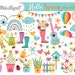 Colorful Spring Clipart Set. Spring and Floral Clipart. Small ...
