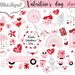 Valentines Day Clipart. Valentine Clipart Bundle. Pink Red Hearts ...