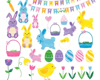 Easter Bunny Border Clip Art