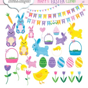 Easter Clipart Bundle. Clip Art. Happy Easter Clip Art. Easter Bunny ...
