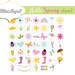 Colorful Spring Clipart Set. Cute Spring and Floral Clipart Bundle ...