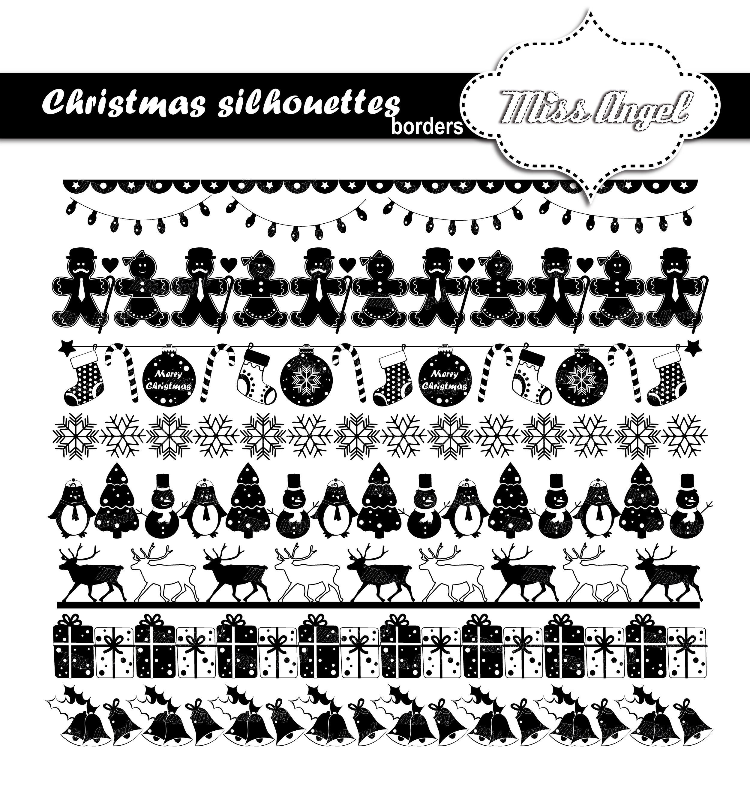Christmas Border Silhouette 780+ Christmas Border Paper Silhouette