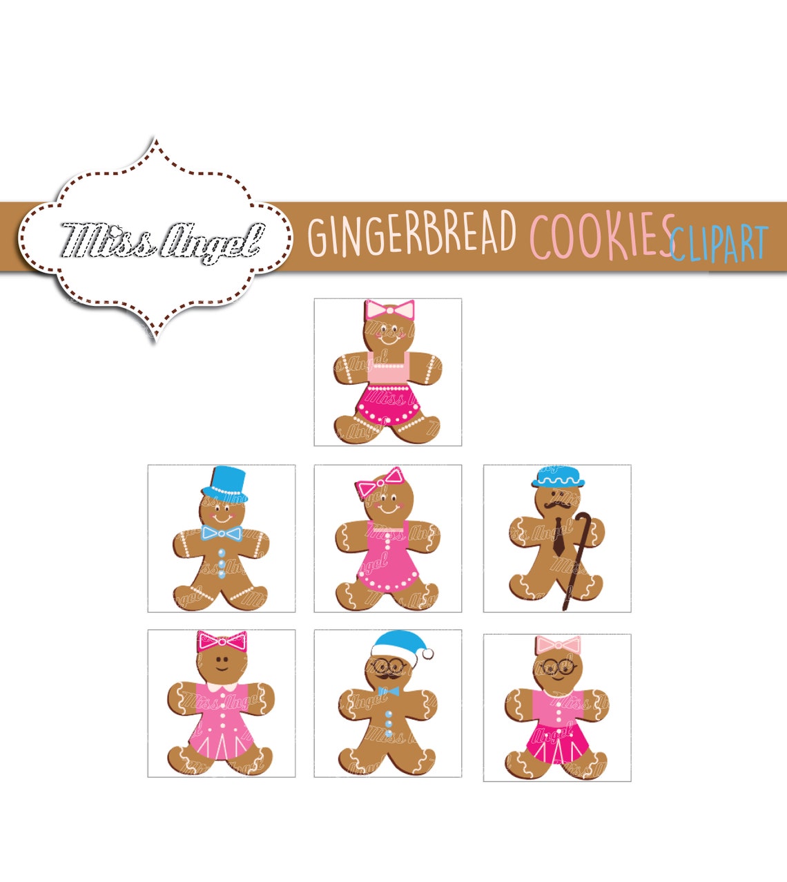 Gingerbread Cookies Clipart. Boys and Girls Ginger Bread Cookies Clip ...