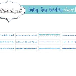 Baby Boy Borders Set. Baby Boy Digital Borders, Baby Blue Digital ...