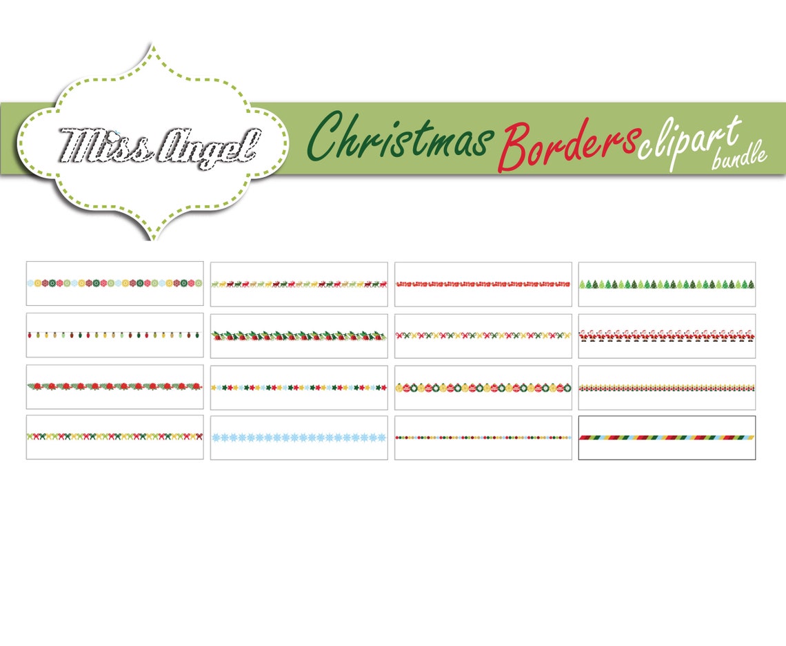 Christmas Borders Clipart Bundle. Digital Christmas Borders Clip Art ...