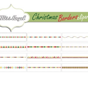 Christmas Borders Clipart, Borders Clip Art Set. Digital Christmas ...