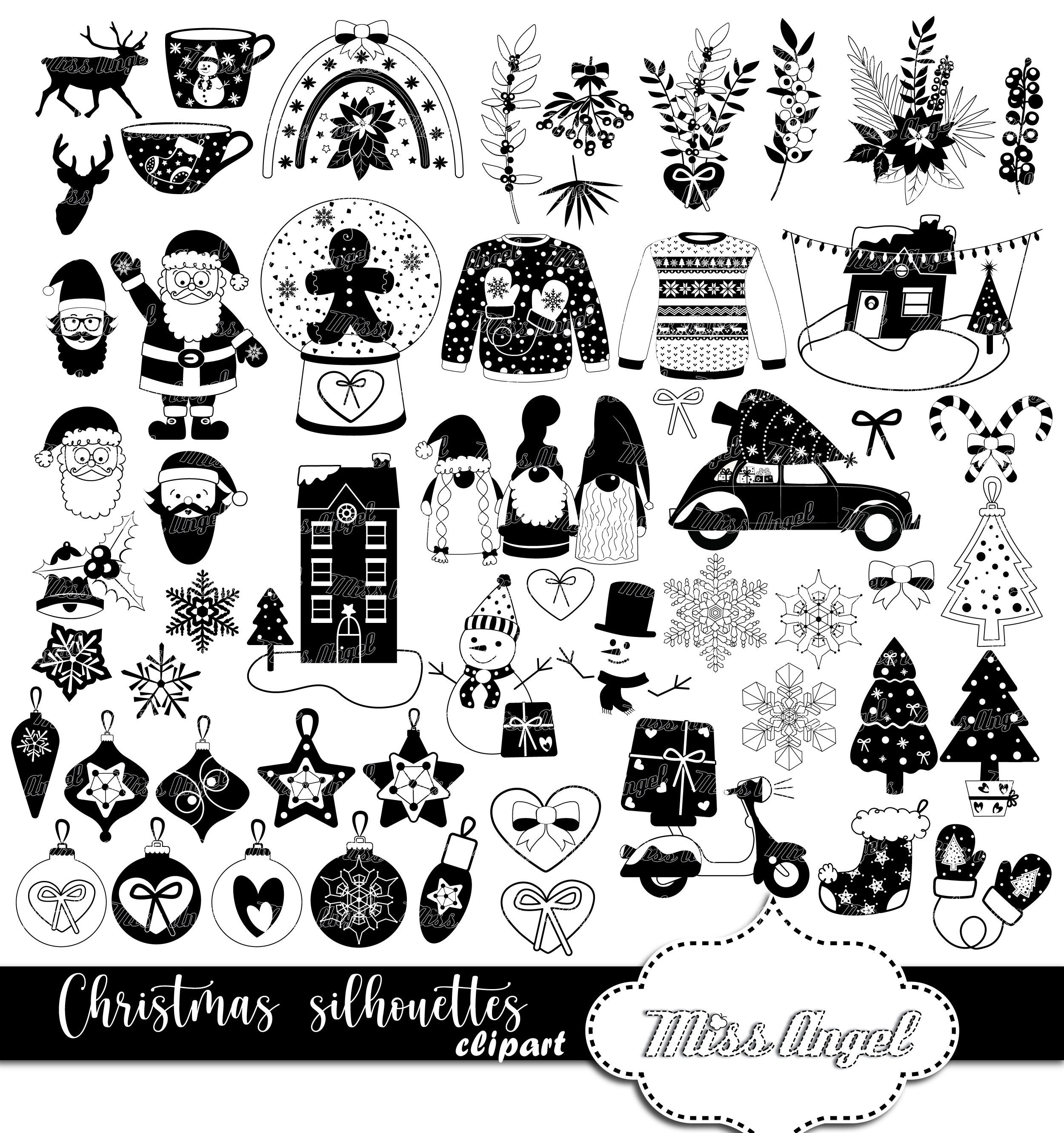 Christmas Clipart Black And White