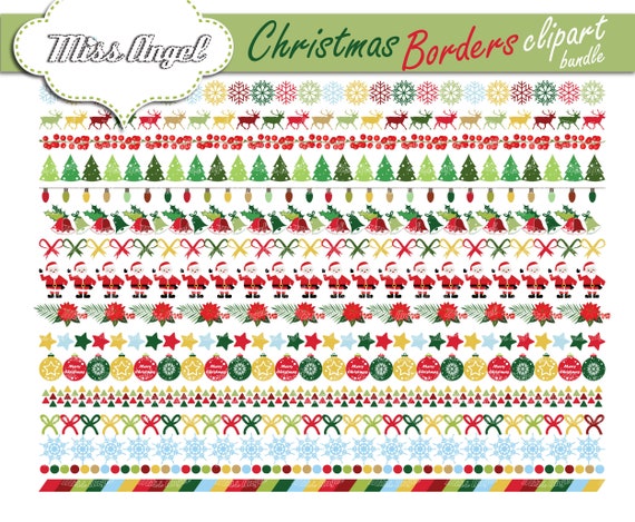 Christmas Borders Clipart Bundle. Digital Christmas Borders | Etsy