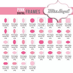 Pink Digital Frames, TAGS Clipart, 36 Digital Labels Clip Art ...