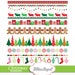 Christmas Bunting Banners. Digital Christmas Borders Clip Art, Green ...