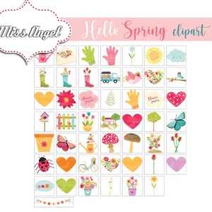 Spring Clipart Digital Set. Flowers Clipart. Small Commercial Use. PNG ...