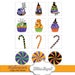 Halloween Sweets. Cakes, Candy, Cupcakes Clip Art. Digital Halloween ...