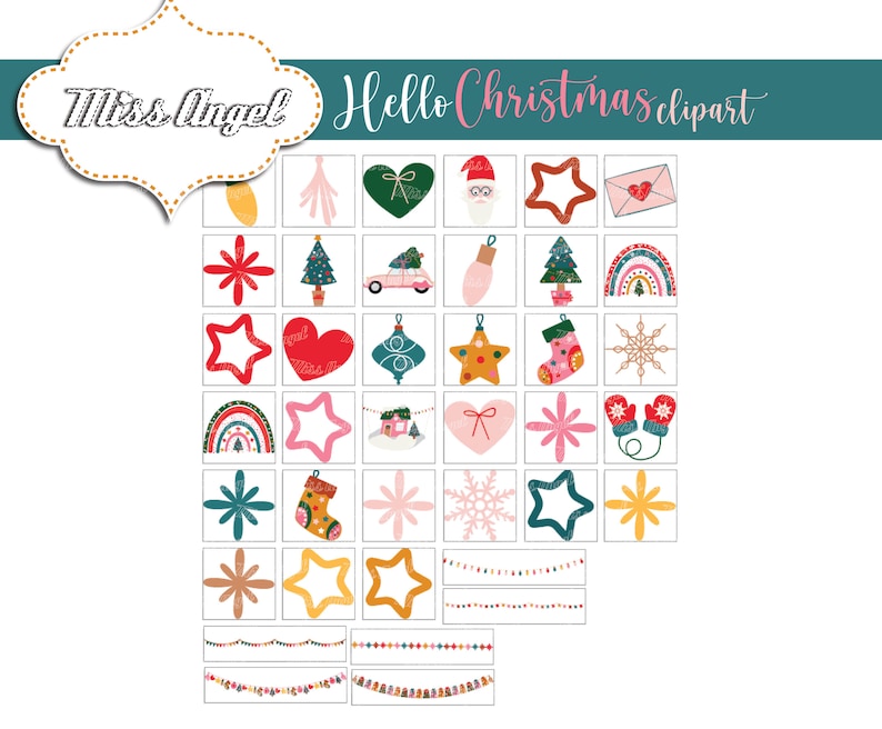 Christmas Clipart. Christmas Borders. Cute Digital Christmas Clip Art ...