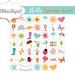 Colorful Spring Clipart Set. Spring and Floral Clipart. Small ...