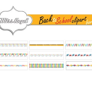 Back to School CLIPART Borders. School Borders. School Supplies ...