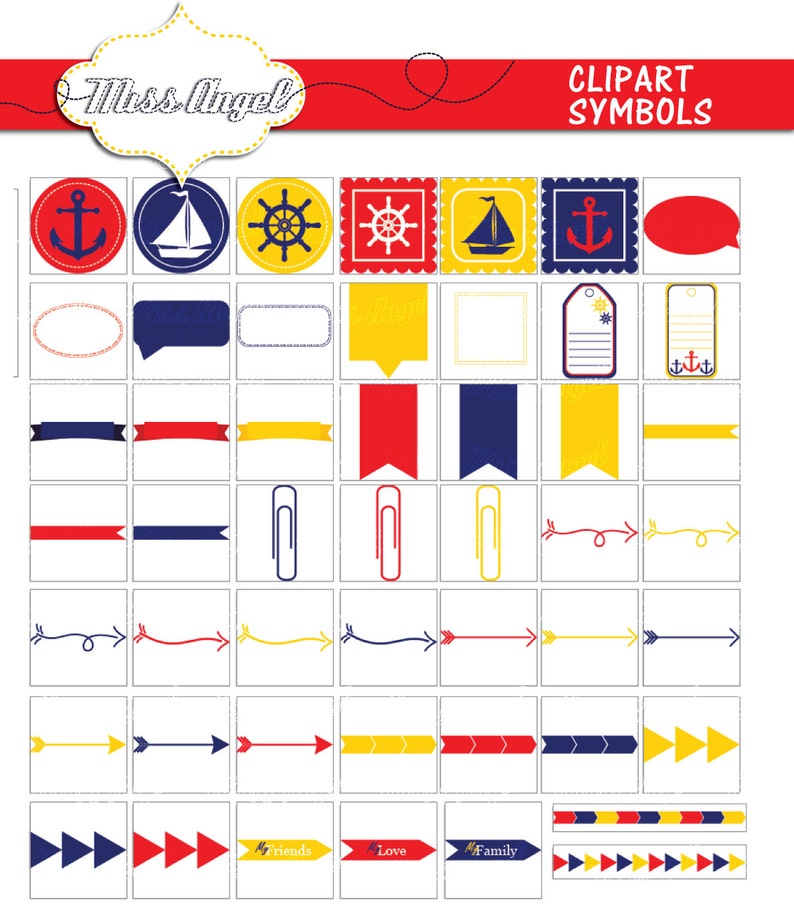 Nautical Frames Clip Art. Nautical Tags. Nautical Graphics. Digital ...