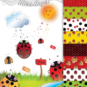 Spring Clipart, Ladybugs, Ladybug Digital Sheets. Ladybugs Clip Art and ...