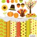 Thanksgiving Clipart and Digital Papers. Pumpkin Pattern, Leaves ...