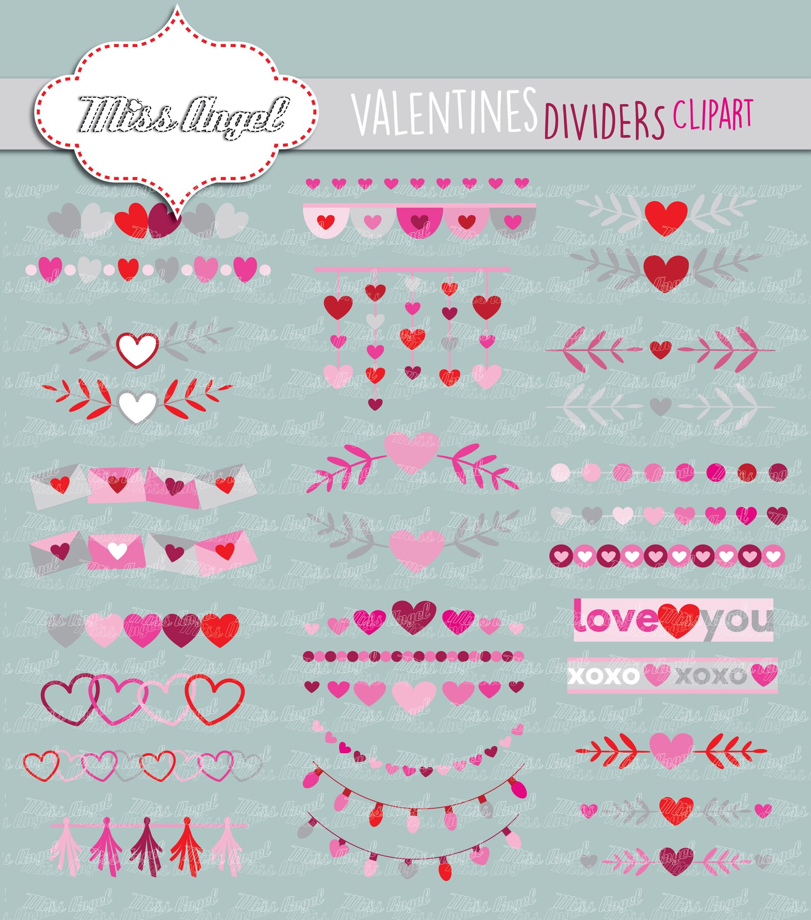 Valentine's Day Dividers. Heart Dividers. 33 Romantic Dividers ...