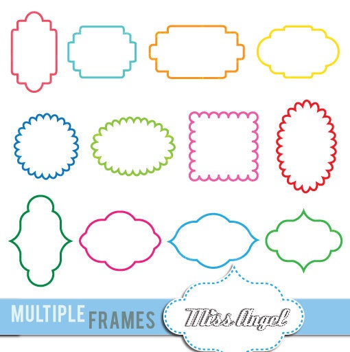 Frames Clipart. Multiple Digital Labels. 12 Digital 6 Tags. Write Your ...