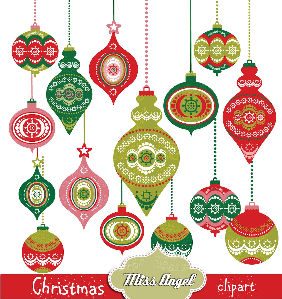 Christmas Decorations Clip Art, Christmas Balls Clipart Instant ...