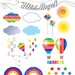 Rainbow CLIPART Set. Rainbow Weather 6" Clip Arts. Colorful Rainbow ...