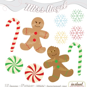Christmas Digital CLIP ART. 18 Printable Illustrations. Christmas Tree ...