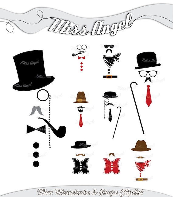 CLIPART Moustache Clipart Mustache Clip Art. Printable - Etsy