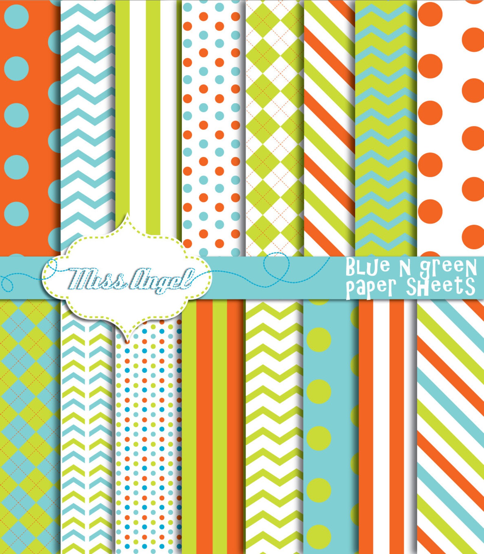 Digital PAPERS SCRAPBOOKING SHEETS. Set 16 Patterned Backgrounds.12"x12 ...