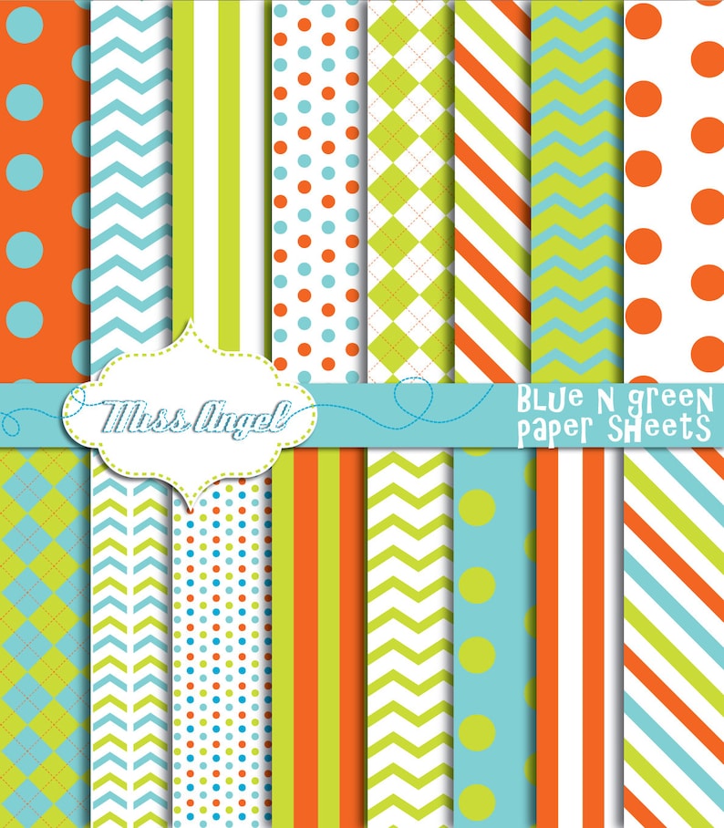 Digital PAPERS SCRAPBOOKING SHEETS. Set 16 Patterned Backgrounds.12"x12 ...
