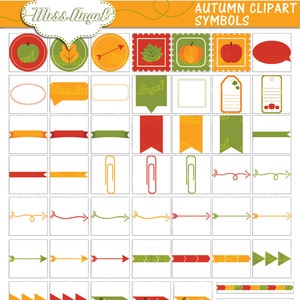 Autumn Frames CLIPART. Fall Digital Frames, Arrows, Labels, Tags ...