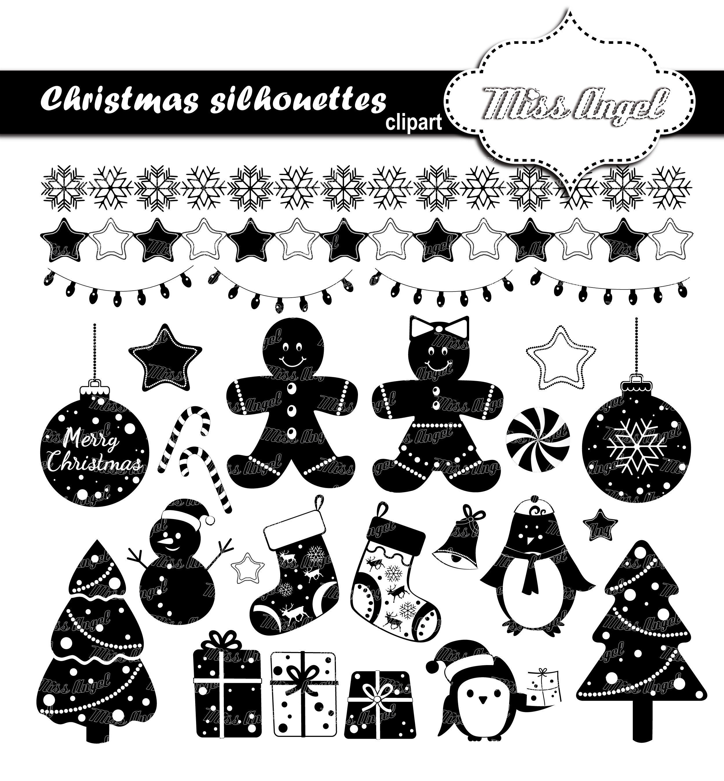 Christmas Silhouette Clip Art