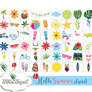 Summer Clipart Bundle. Beach Party Clipart. Small Commercial Use. PNG ...