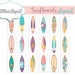 Hawaii Surfboards Clipart Set, 18 Digital Surf Boards. Printable Beach ...
