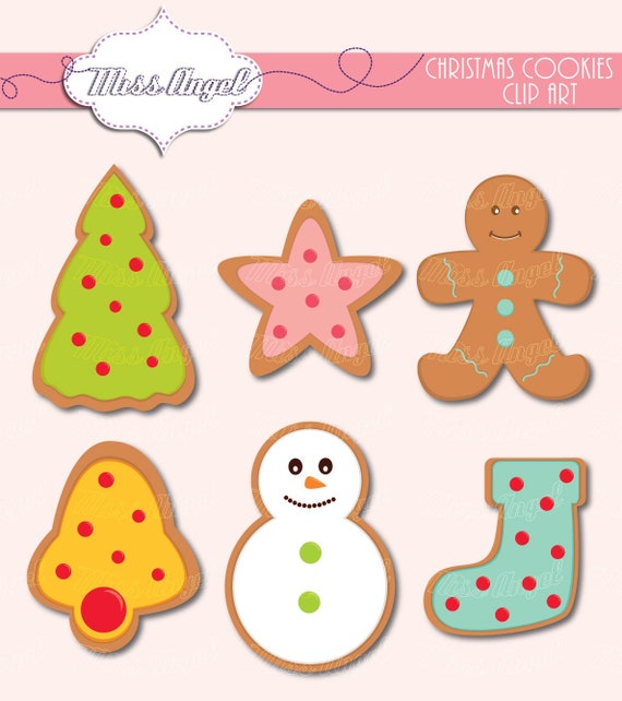 Cute Ginger Cookies Clipart. Christmas Cookies Clip Art. | Etsy