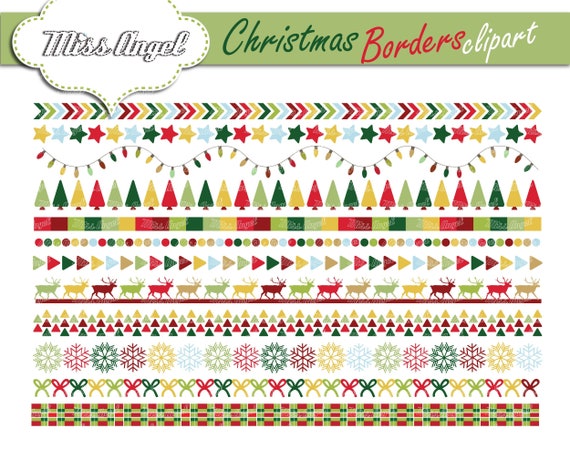 Christmas Borders Clipart Borders Clip Art Set. Digital - Etsy