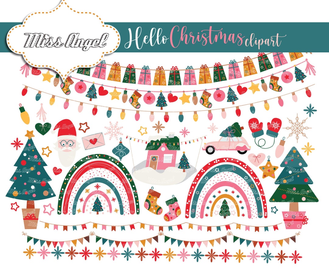 Christmas Clipart. Christmas Borders. Cute Digital Christmas Clip Art ...