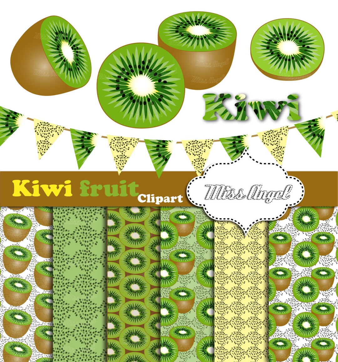 Kiwi Clipart and Kiwi Digital Sheets. Kiwi Digital Clipart, Kiwi Papers ...