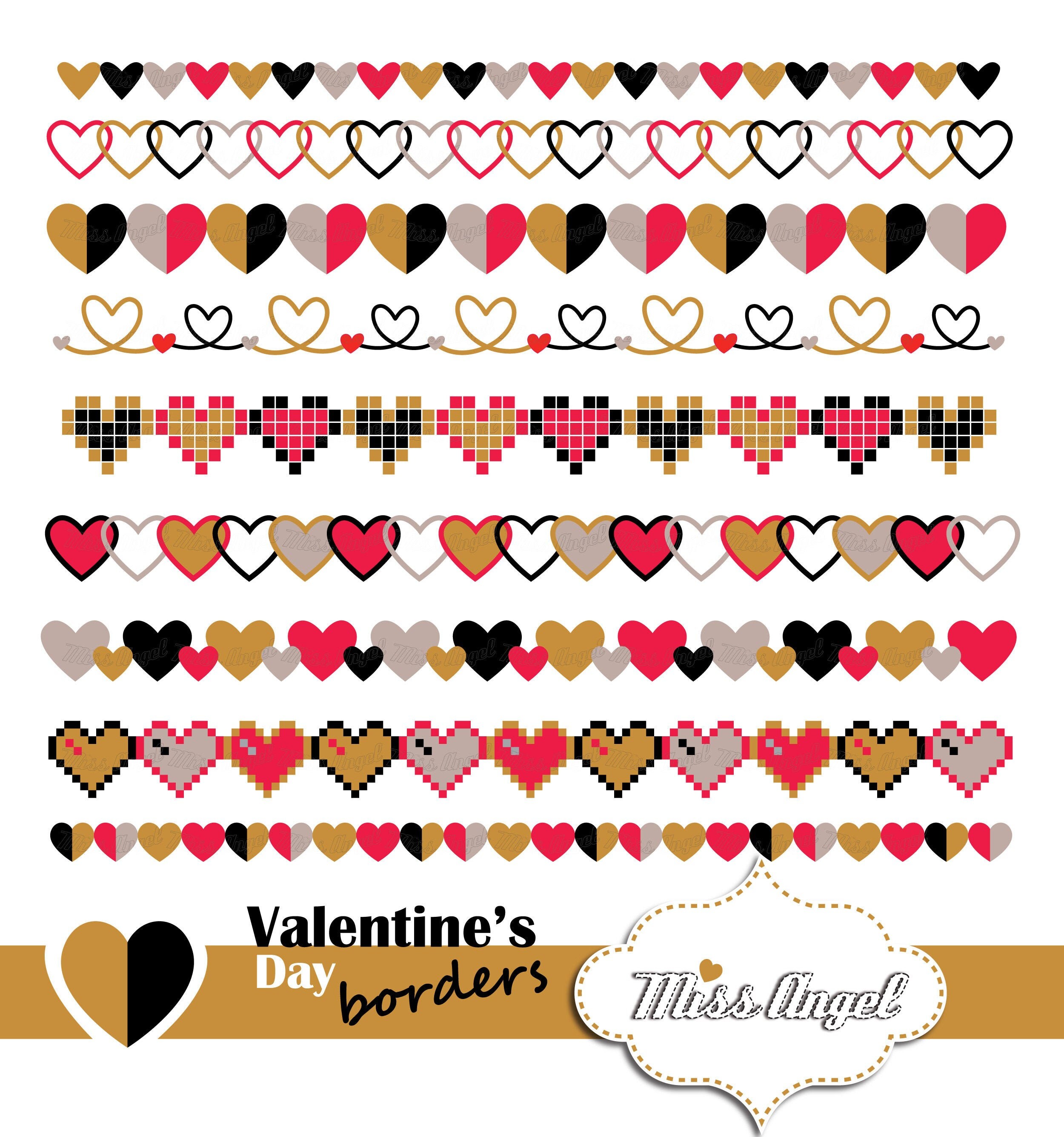 Craft Supplies & Tools Valentine heart strings clipart Valentine heart ...