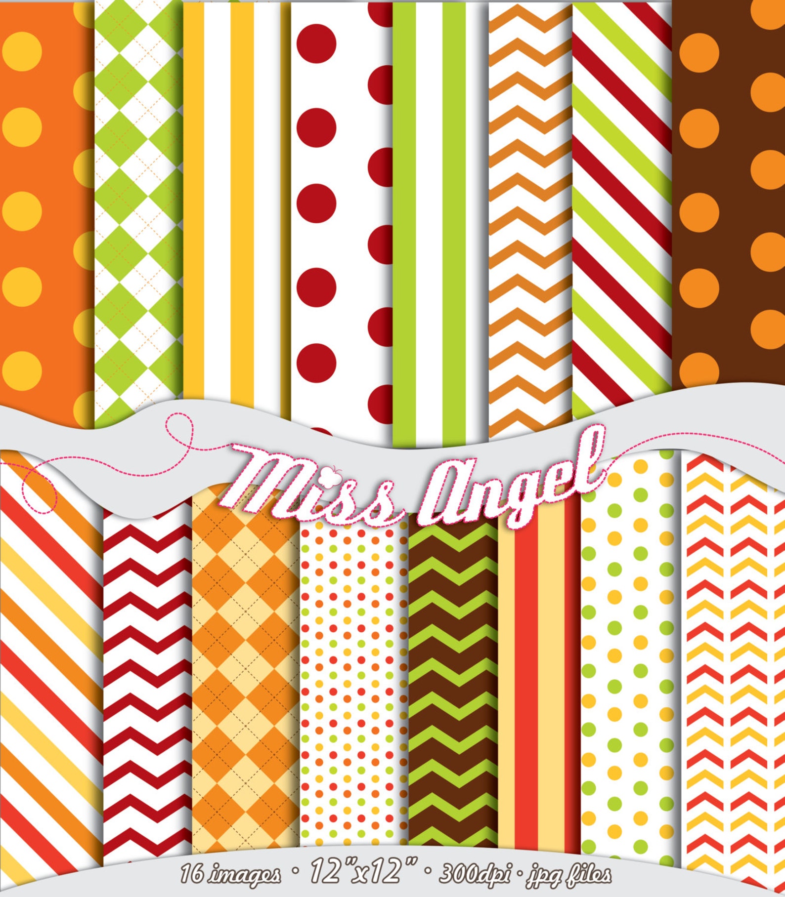 Autumn Fall Digital Paper Sheets. Thanksgiving Backgrounds Set. Pack ...