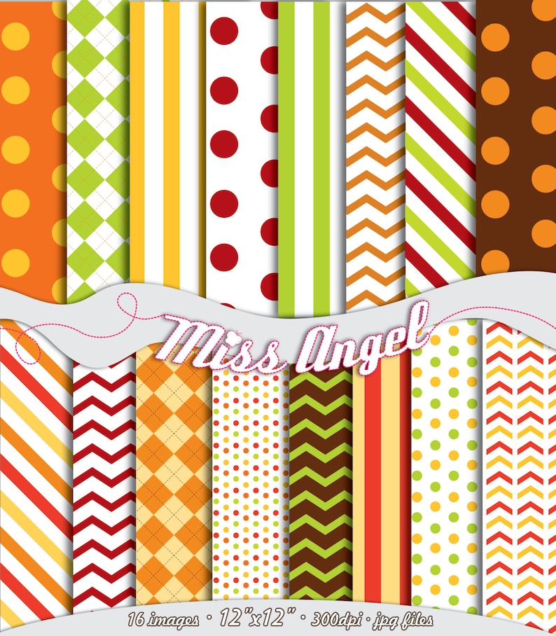 Autumn Fall Digital Paper Sheets. Thanksgiving Backgrounds Set. Pack ...