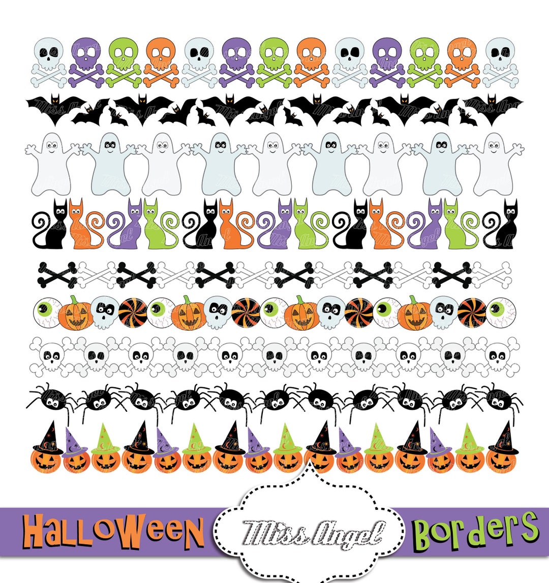 Halloween Borders Clipart. Halloween Digital Banners. Halloween Party ...
