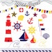 Nautical Clipart. Nautical Digital Scrapbook Set 23 Elements ...
